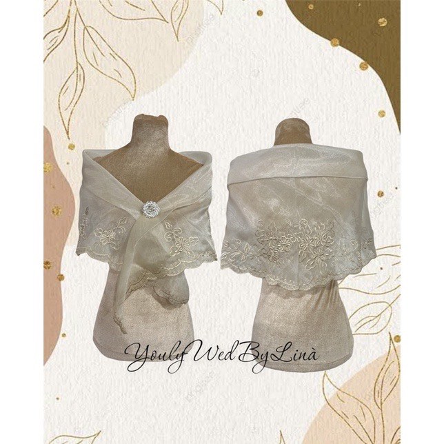 Filipiniana Alampay with Brooch on Carousell