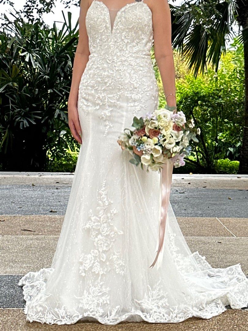 Fleur D Sign Mermaid Wedding Dress, Women's Fashion, Dresses & Sets ...