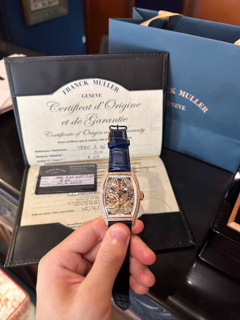 FRANCK MULLER Limited Edition Cintrée Curvex Skeleton Rose Gold ...
