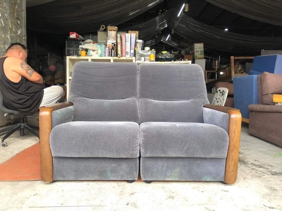 Gray velvet sofa Japan surplus on Carousell