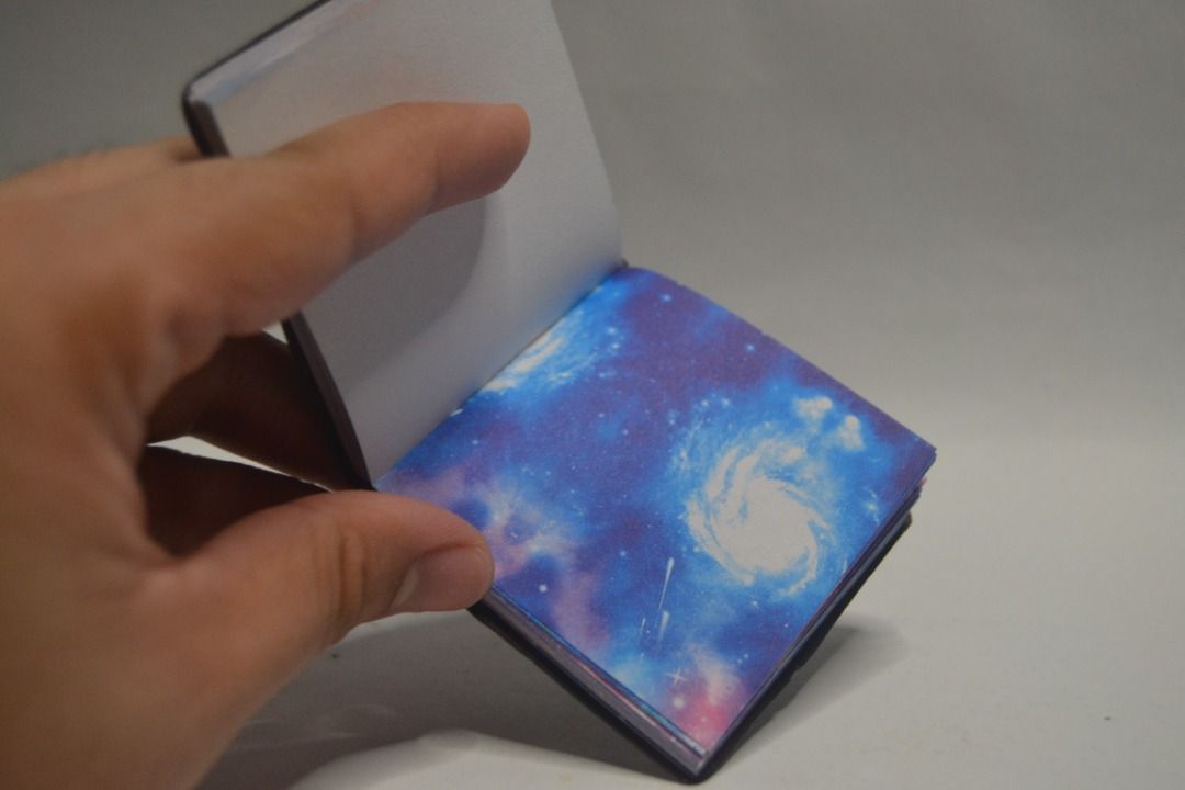 Handmade DIY Origami noted Pad memo Black Crying Moon cover on Carousell
