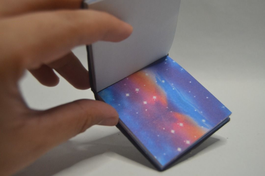 Handmade DIY Origami noted Pad memo Black Crying Moon cover on Carousell