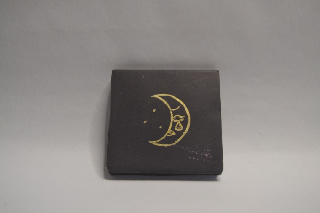 Handmade DIY Origami noted Pad memo Black Crying Moon cover on Carousell