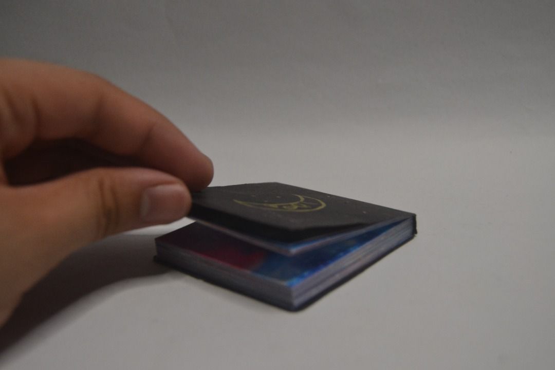Handmade DIY Origami noted Pad memo Black Crying Moon cover on Carousell