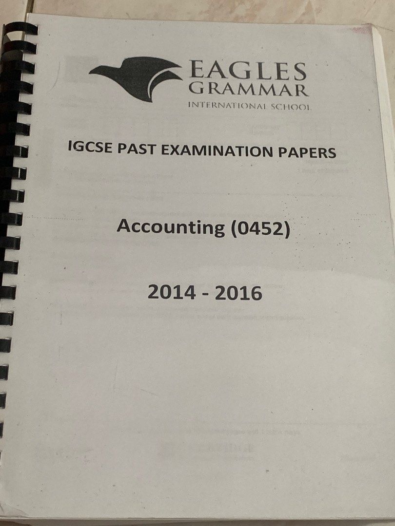 IGCSE Past Year Papers Accounting (0452) 2014-2016, Hobbies & Toys ...