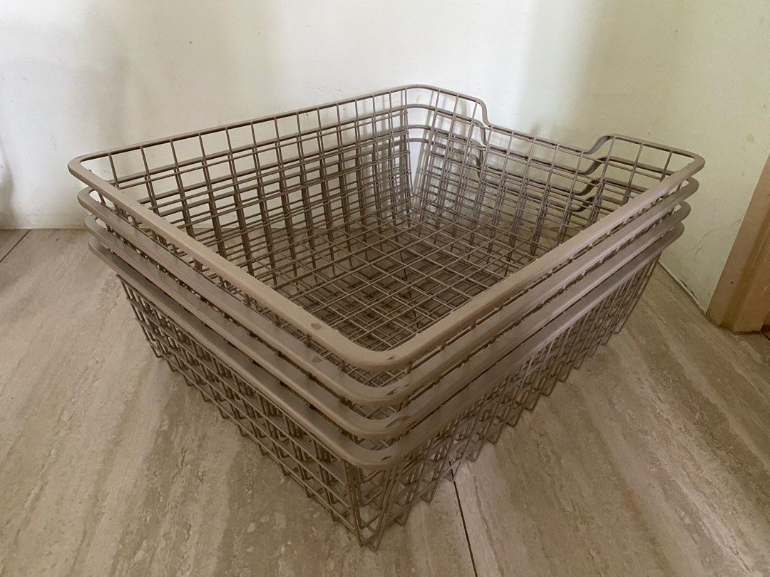 Ikea metal wire basket for wardrobe in grey, Furniture & Home Living ...