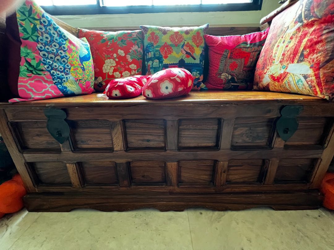 Indian bench with storage, Furniture & Home Living, Furniture, Sofas on ...