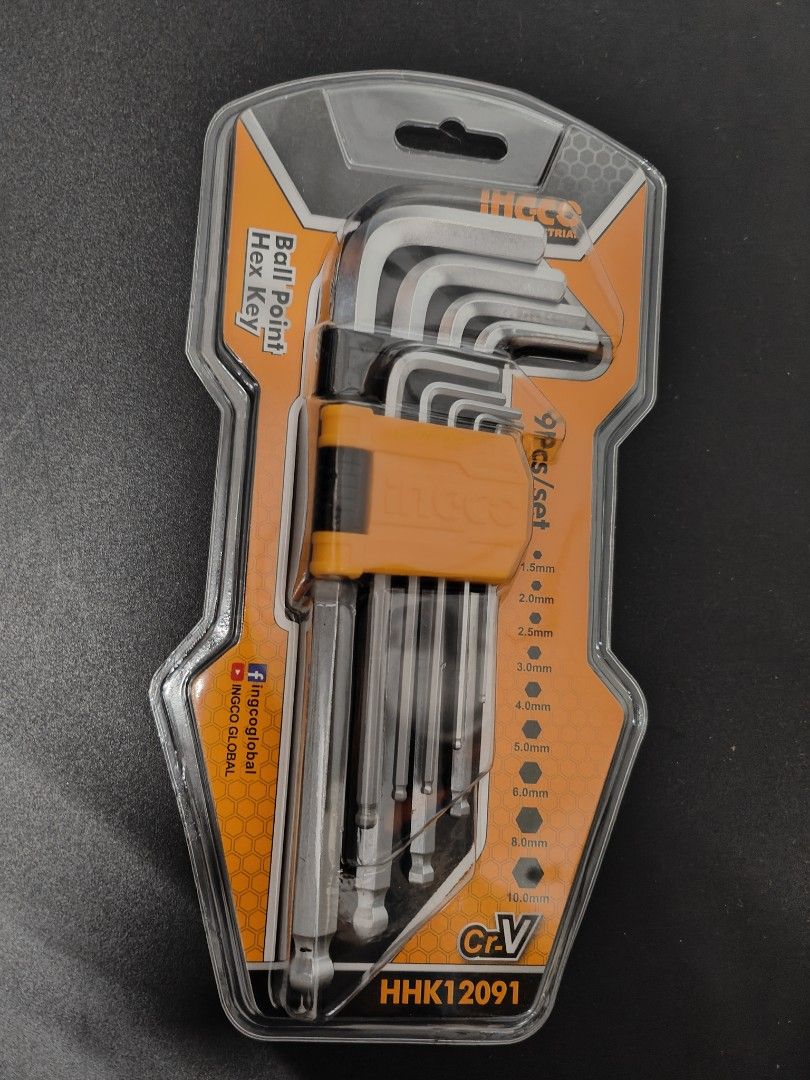 Ingco Hex Key Allen Key set, Furniture & Home Living, Home Improvement ...