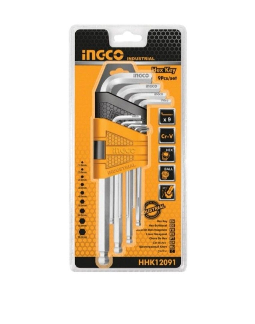 Ingco Hex Key Allen Key set, Furniture & Home Living, Home Improvement ...