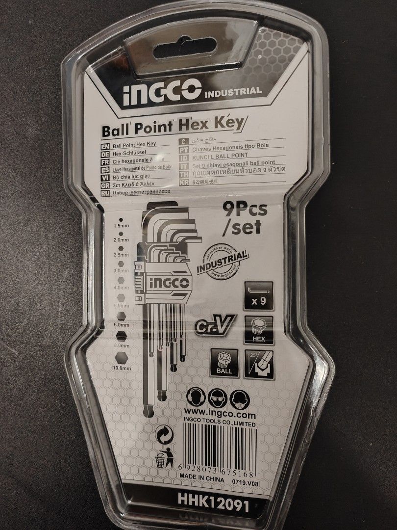 Ingco Hex Key Allen Key set, Furniture & Home Living, Home Improvement ...