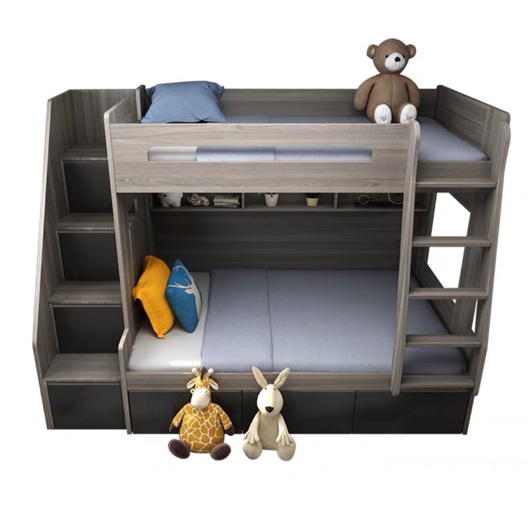INSPORIA Modern Double Decker Bedframe, Furniture & Home Living ...