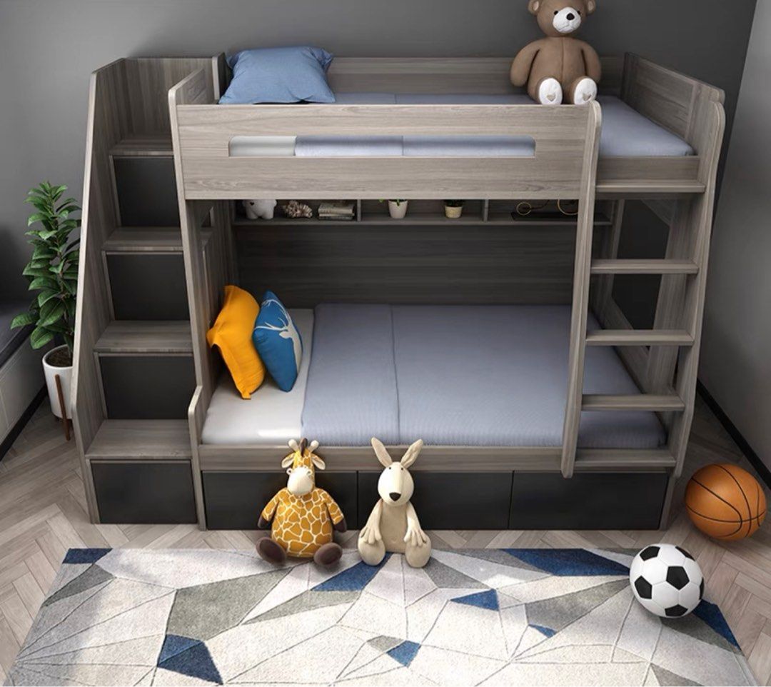 INSPORIA Modern Double Decker Bedframe, Furniture & Home Living ...