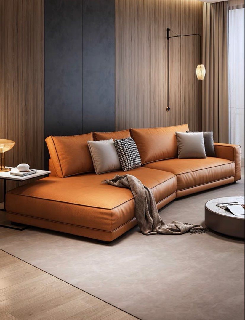 KALEDS Modern Leather Sofa, Furniture & Home Living, Furniture, Sofas on Carousell