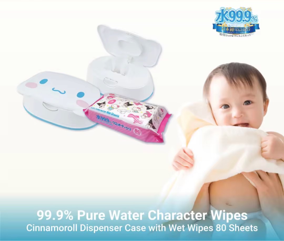 LEC - 99.9% Pure Water Sanrio Cinnamoroll Character Dipenser Case, Babies & Kids, Bathing ...