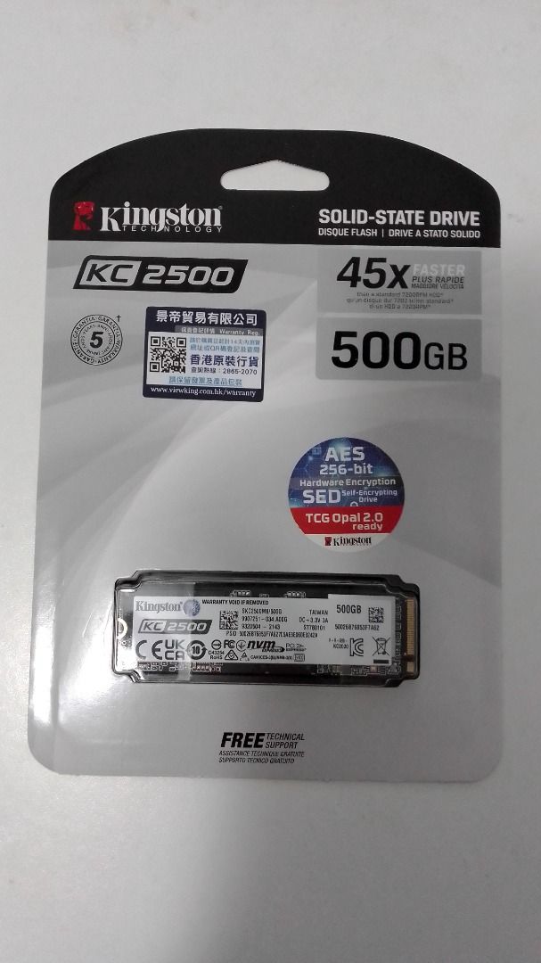 Kingston KC2500 M.2 NVMe SSD 500GB, 電腦＆科技, 電腦周邊及配件, 硬碟及儲存器 - Carousell