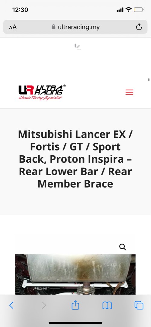 Lancer ex ultra racing rear member bar, Car Accessories, Accessories on ...