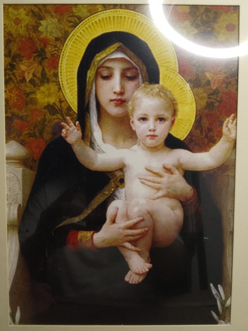 Large Mother Mary and Child Jesus wall display photo frame on Carousell