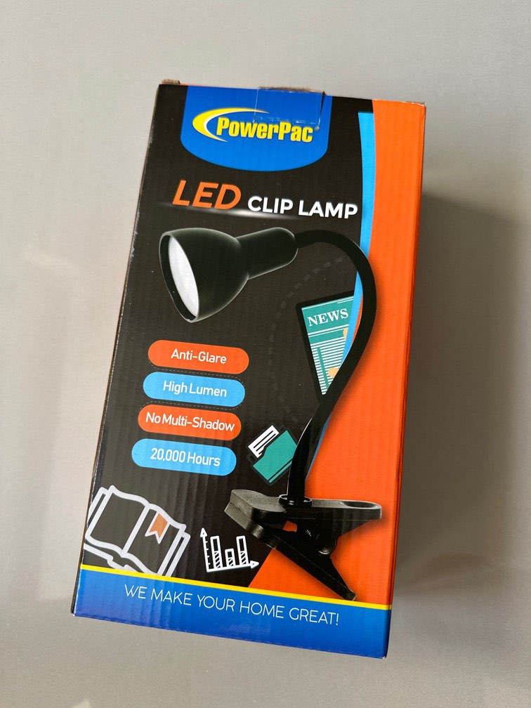 LED Clip Lamp PowerPac, Furniture & Home Living, Lighting & Fans ...