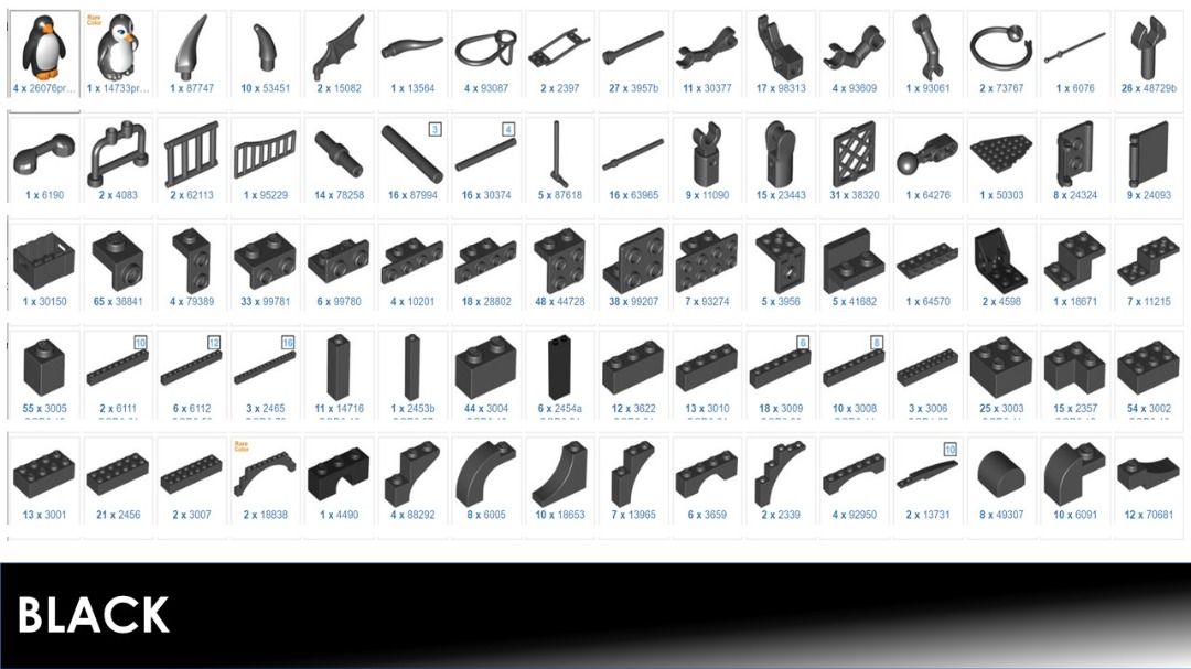 LEGO Spare Bricks - Black, Hobbies & Toys, Toys & Games on Carousell