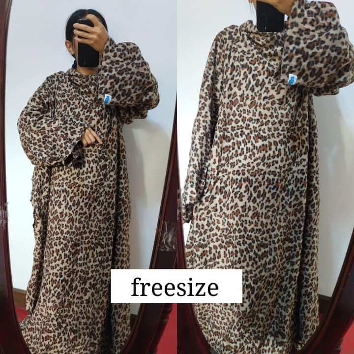 Leopard print fleece snuggie on Carousell