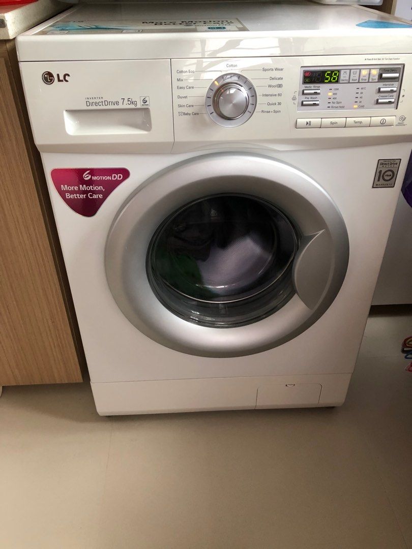 LG 7.5kg front load Direct Drive, TV & Home Appliances, Washing ...
