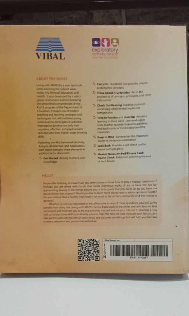 MAPEH - Grade 1 - Vibal Publishing - Ed.1, Hobbies & Toys, Books ...