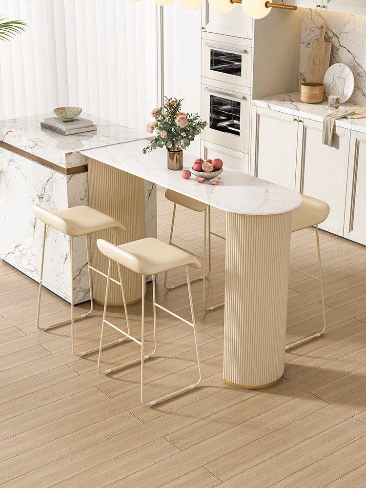 Marble bar table with fluted sides, Furniture & Home Living, Furniture ...