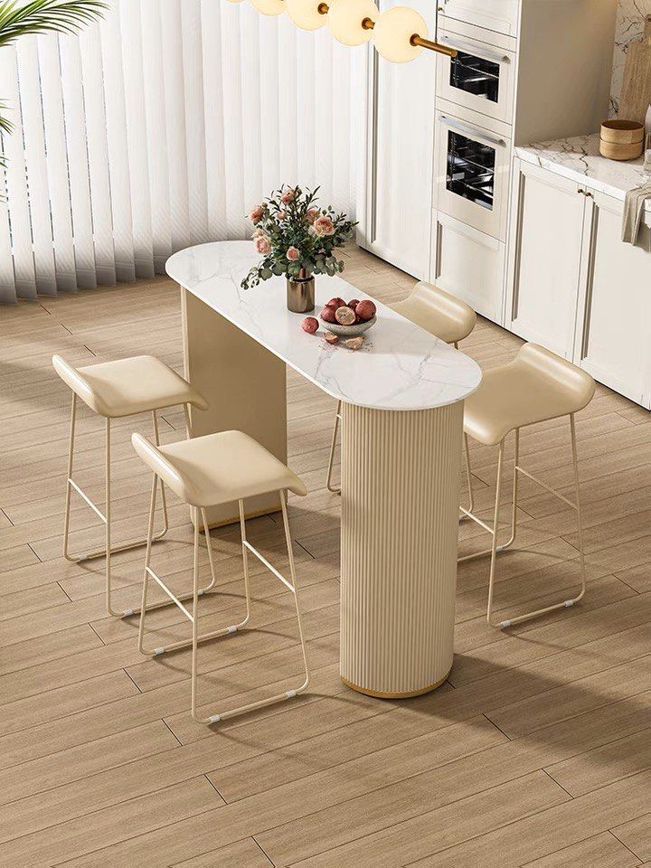 Marble bar table with fluted sides, Furniture & Home Living, Furniture ...