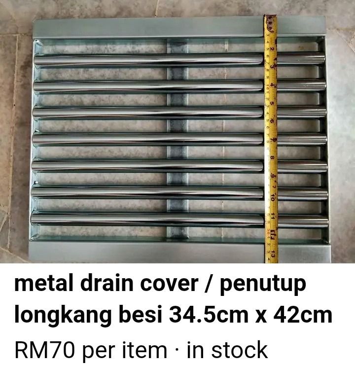 Metal Drain Cover/沟渠盖/ Penutup Longkang Besi, Furniture & Home Living ...