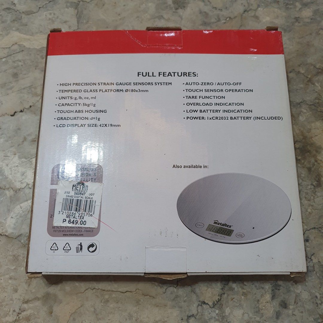 Metaltex Digital Scale, Furniture & Home Living, Kitchenware ...