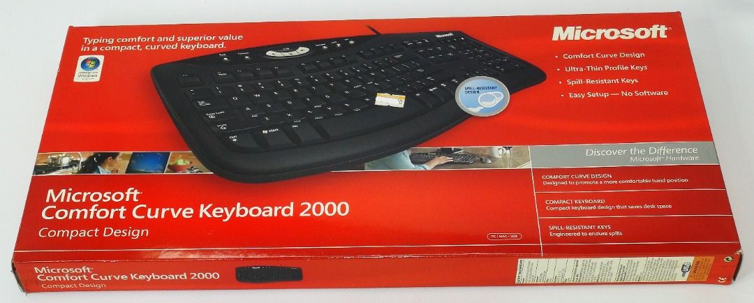MICROSOFT Comfort Curve Keyboard 2000, Computers & Tech, Parts ...