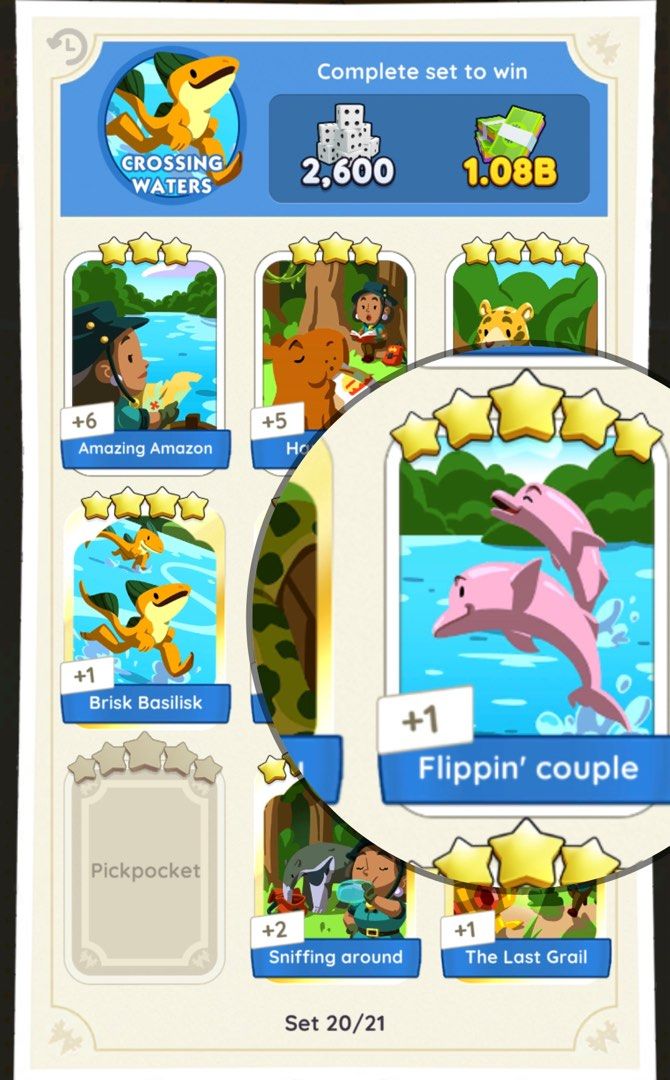 Monopoly Go - Flippin’ Couple ( Crossing Waters 5⭐️ Sticker), Video ...