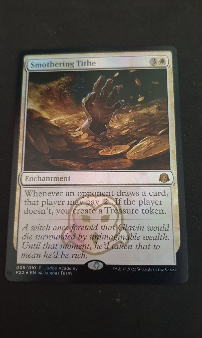MTG PROXY Smothering Tithe Judge Foil with Holo Stamp, Hobbies & Toys ...