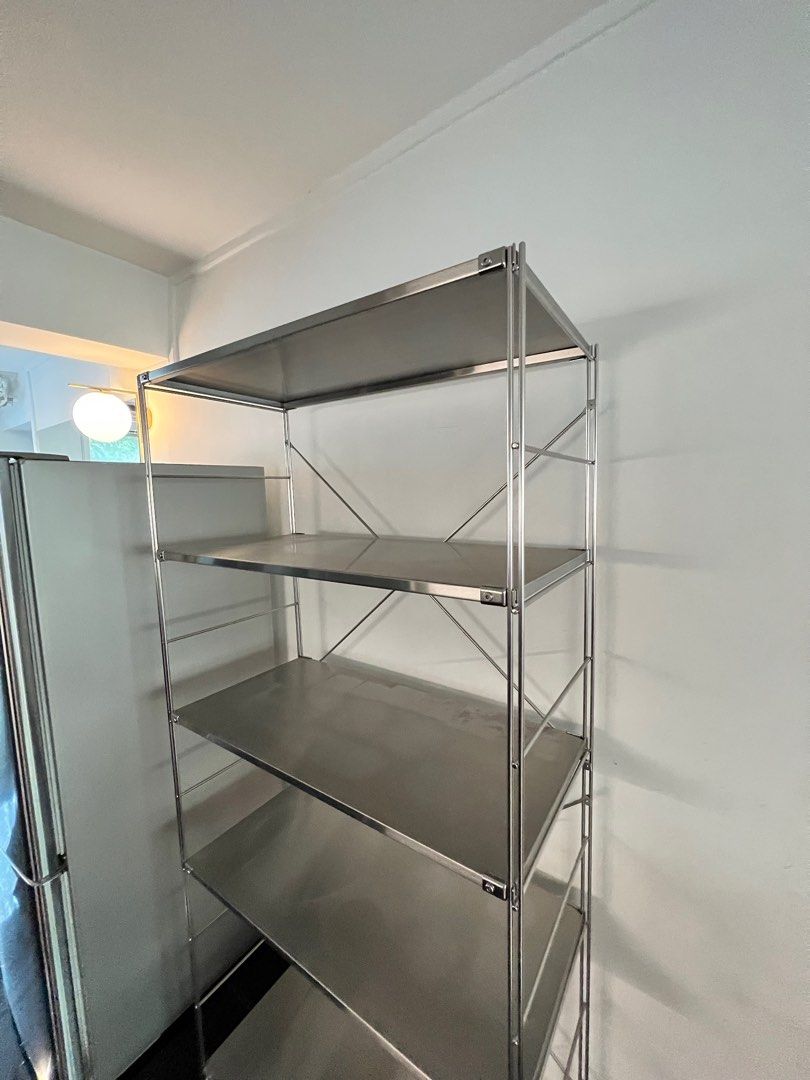 Muji stainless steel shelving, Furniture & Home Living, Furniture ...