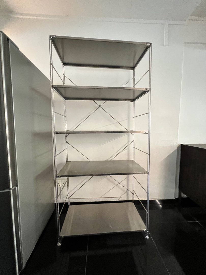 Muji stainless steel shelving, Furniture & Home Living, Furniture ...