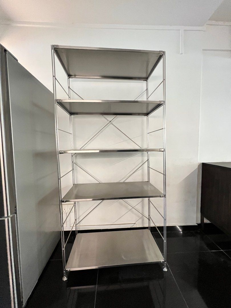 MUJI stainless steel shelving, Furniture & Home Living, Furniture ...