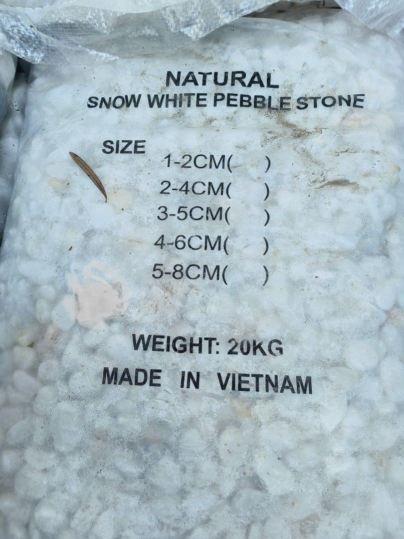 Natural snow white pebble stone, Furniture & Home Living, Gardening ...
