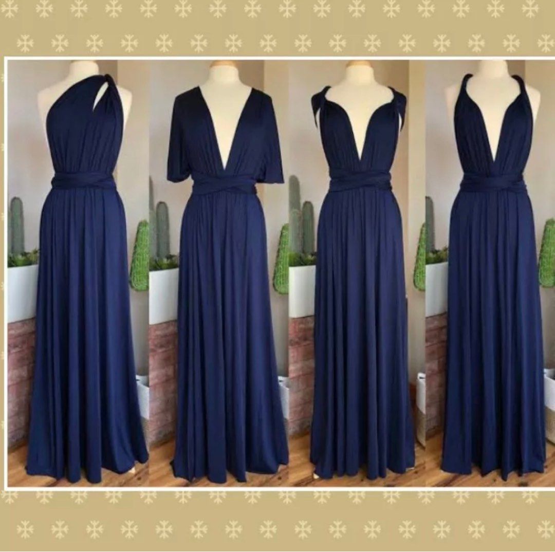 Navy blue Infinity dress for weddings , Women's Fashion, Dresses & Sets ...