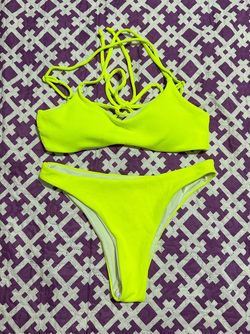 Neon two-piece, Women's Fashion, Swimwear, Bikinis & Swimsuits on Carousell