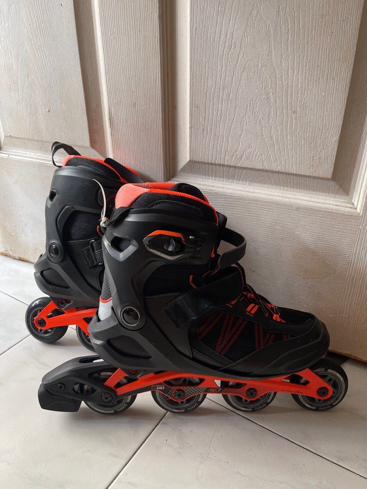 Oxelo FIT500 Inline Fitness Roller Skate Aluminium 80mm 80A Men, Sports ...