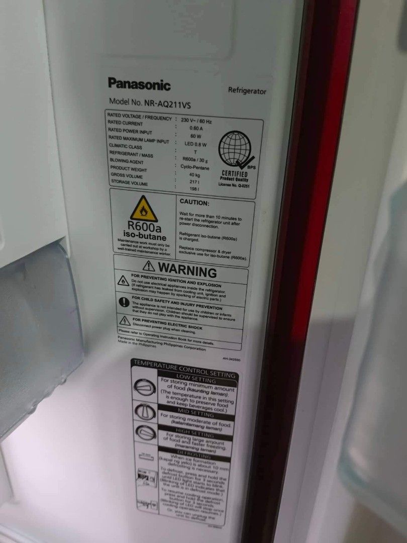 Panasonic Inverter Refrigerator, TV & Home Appliances, Kitchen Appliances, Refrigerators and ...