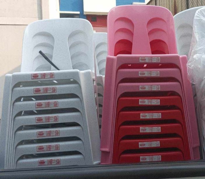 PINK/WHITE/RED MONOBLOCK CHAIRS COFTA RUBY, Furniture & Home Living ...