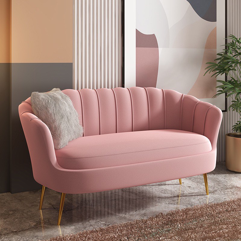 Pink princess scallop Sofa, Furniture & Home Living, Furniture, Sofas ...