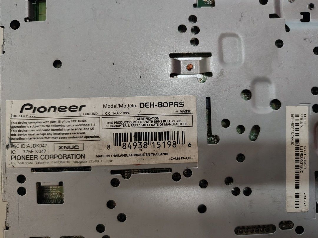 Pioneer DEH-80PRS Headunit (With Bluetooth), Car Accessories ...