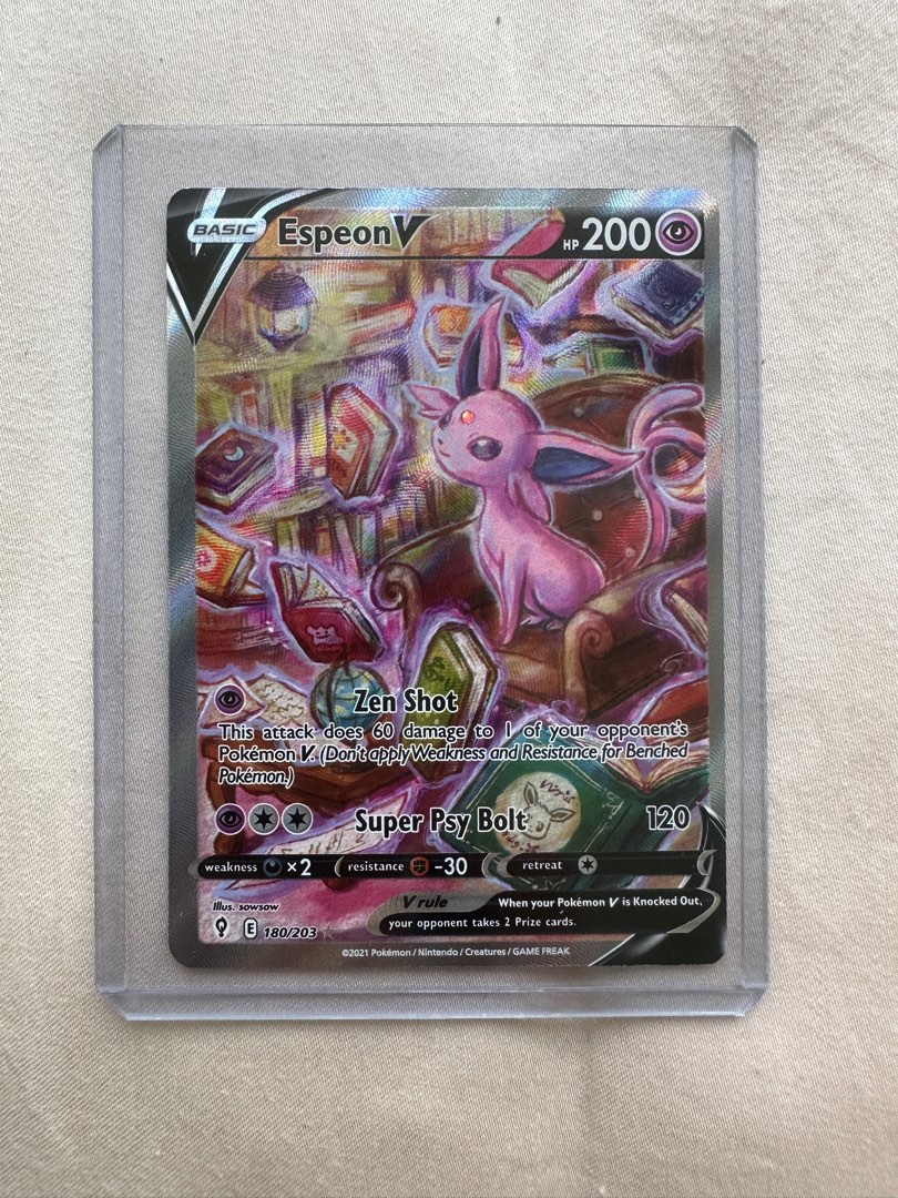 Pokemon Card TCG Espeon V 180 Alternate Art Ultra Rare Swords and Shields Brilliant Stars ...