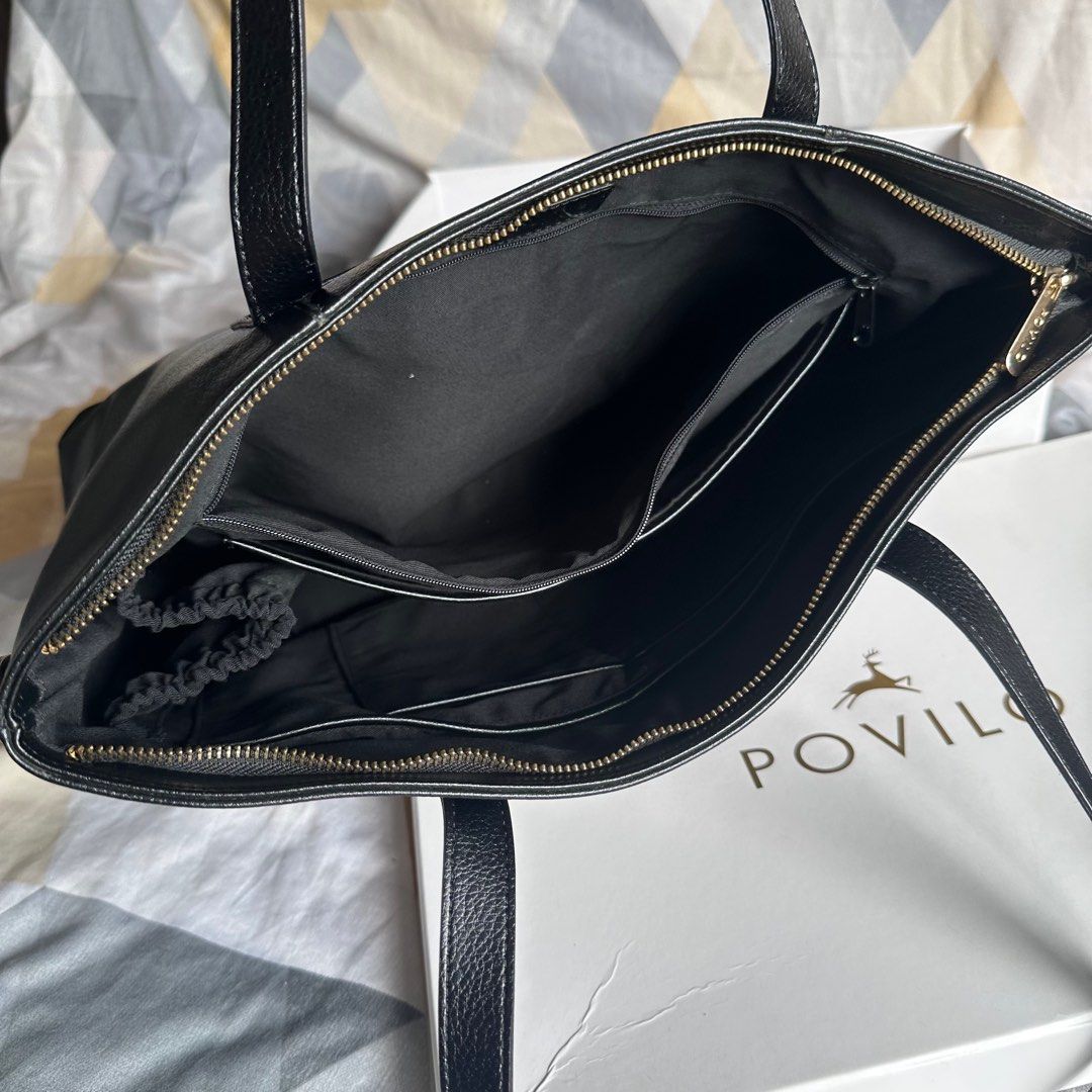 Povilo Kira Tote Black, Barang Mewah, Tas & Dompet di Carousell