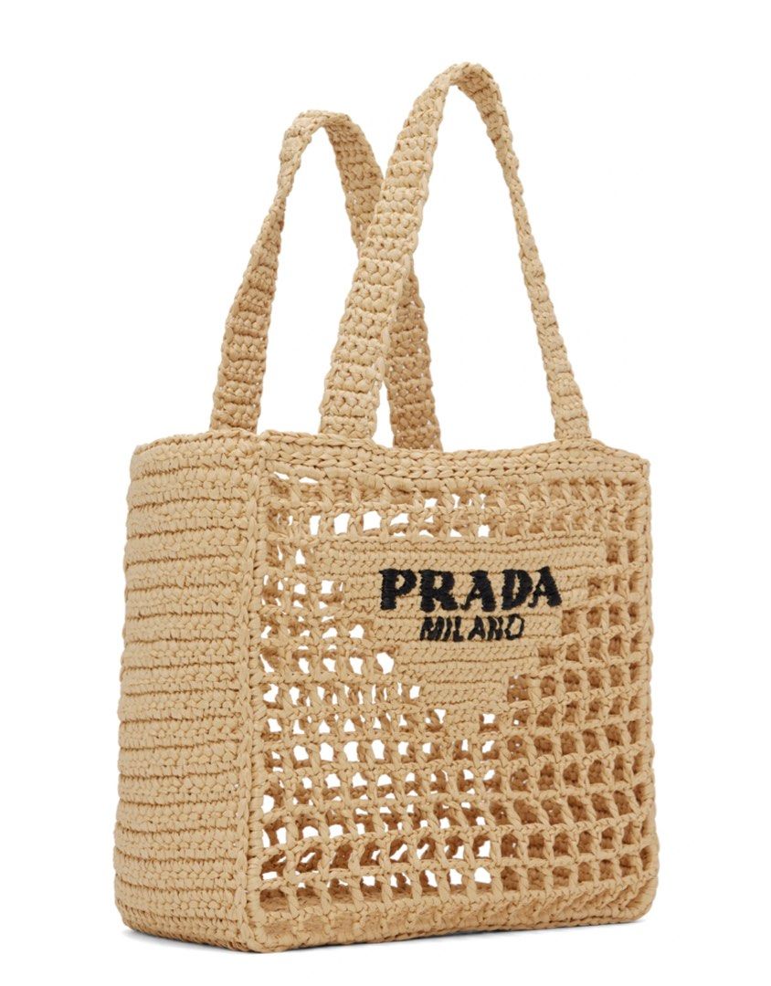 Prada raffia tote bag, Women's Fashion, Bags & Wallets, Tote Bags on ...