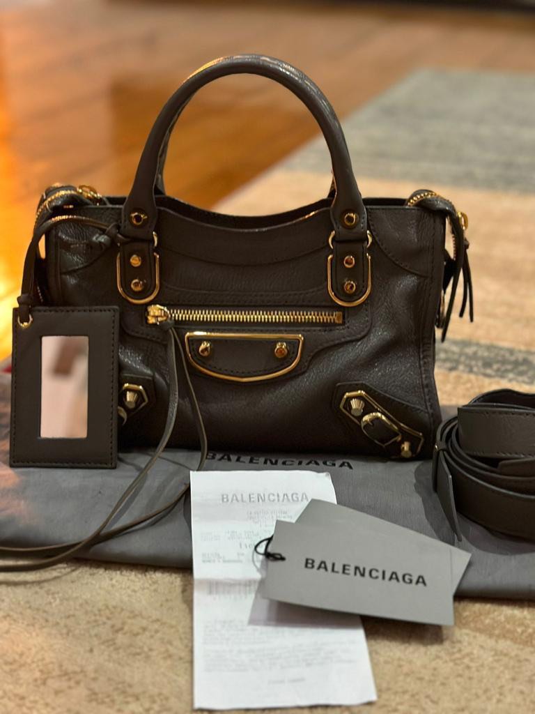 Pre Balenciaga Mini City Edge Griss Acier GHW complete set rec 2021 @exc ongkir (minus cermin ...