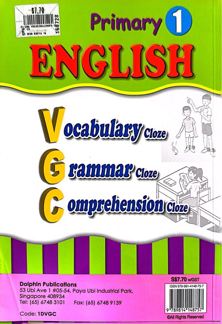 Primary 1 vocabulary grammar comprehension cloze, Hobbies & Toys, Books ...