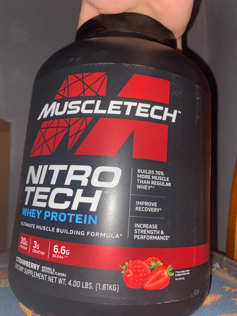 Protein Powder MuscleTech Strawberry, Health & Nutrition, Health ...